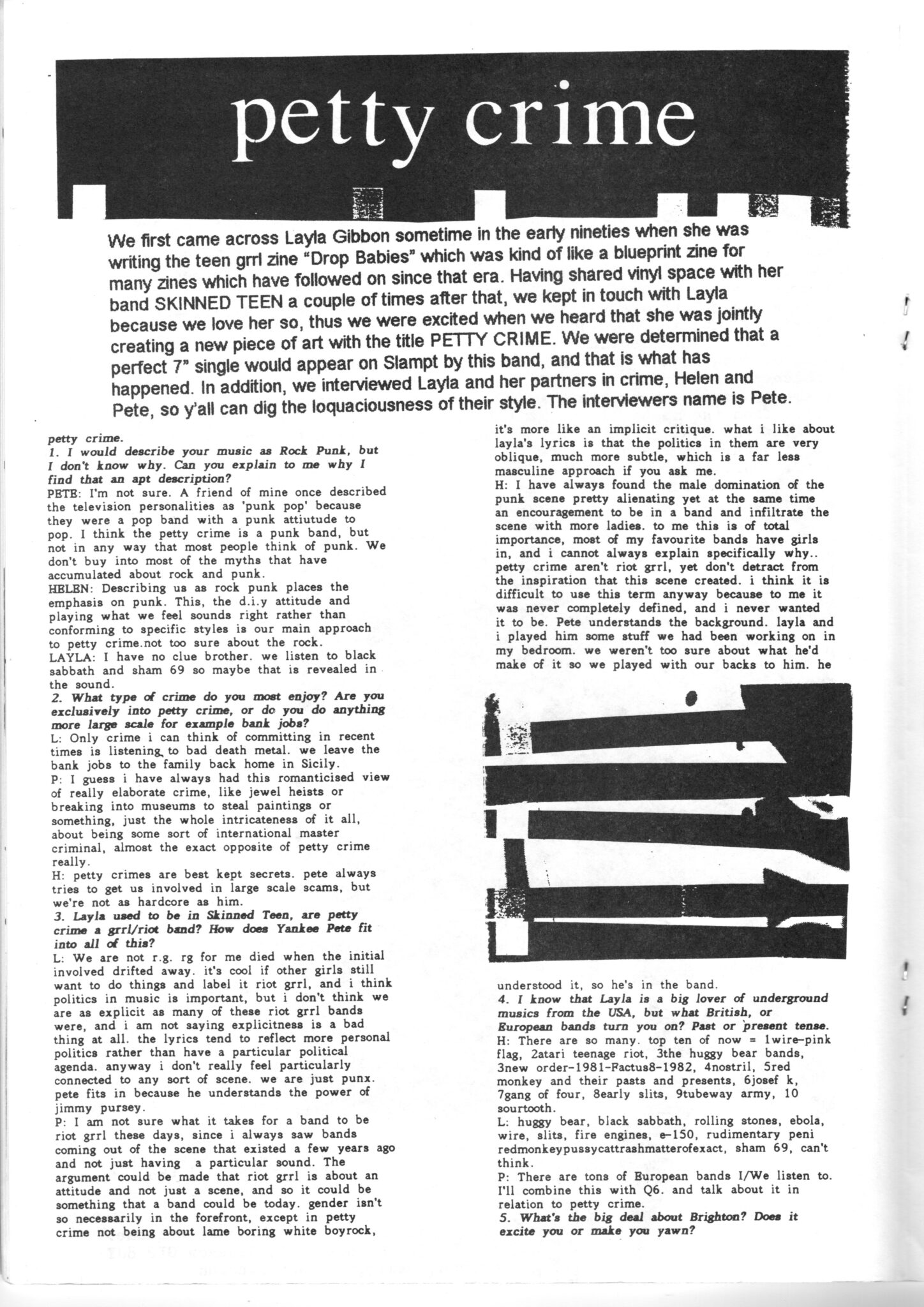 Petty Crime interviewed by Pete Date 1999 – JABS